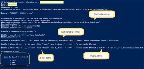 print sql output in powershell