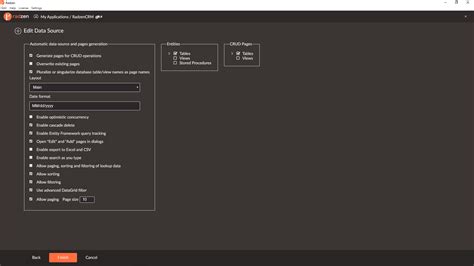 database setup create a blazor crm application with radzen