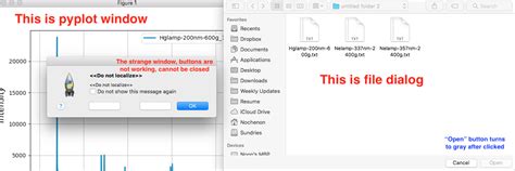 python do not localize warning after choosing file in
