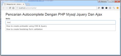 tutorial autocomplate dengan php ajax dan mysql