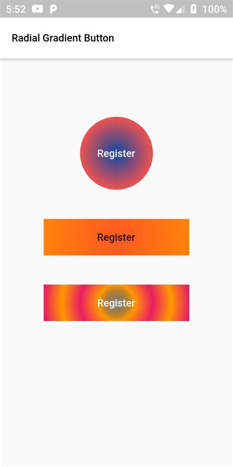 how to create radial gradient button using flutter android
