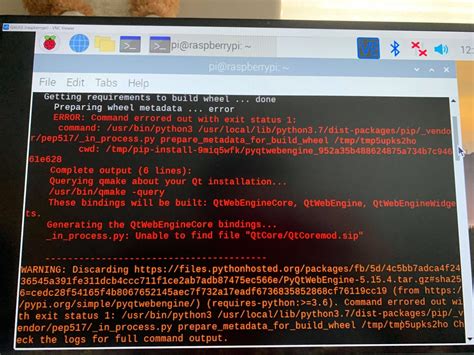 raspbian got error when i m trying to install pyqtwebengine on my
