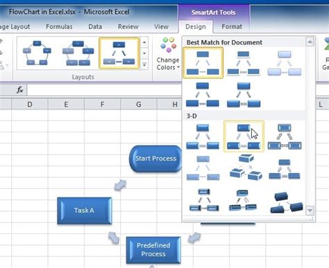 cara membuat flowchart dalam excel