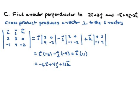Examples For Finding Perpendicular Vectors Math Showme