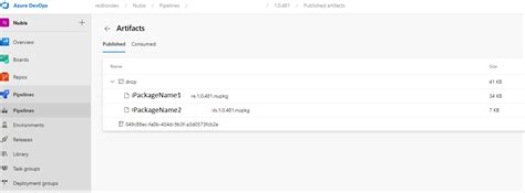 how to get the list of published artifacts from an azure devops build