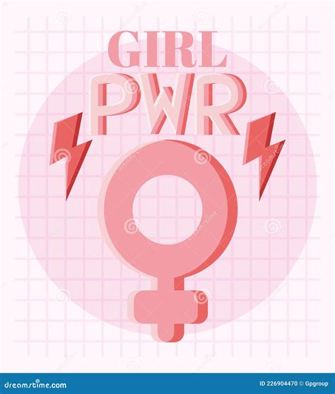 Girl Power Card Stock Vector Illustration Of Feminine 226904470
