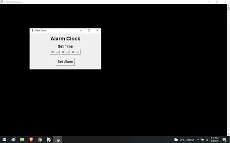 python program to python alarm clock using python tkinter kashipara