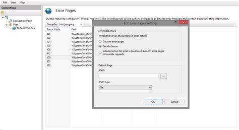 iis doesn t show error page the asp forums