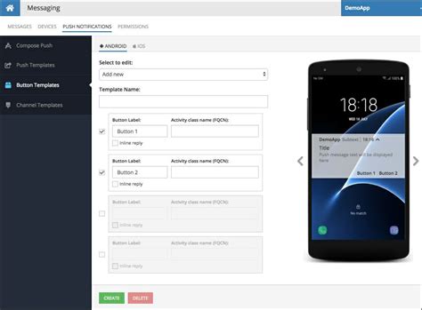 android notification buttons backendless sdk for flutter
