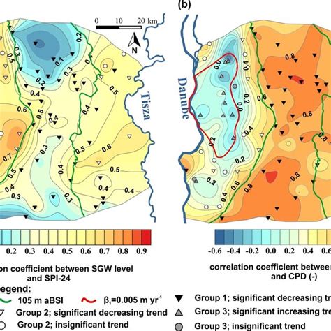 Map Of The Correlation Coefficients Between Standardized Precipitation