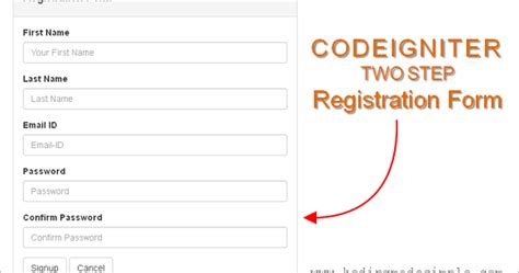 codeigniter how to create simple registration form in