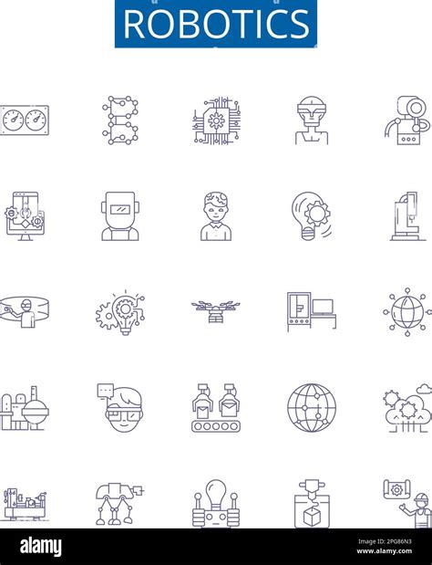 Robotics Line Icons Signs Set Design Collection Of Robotics