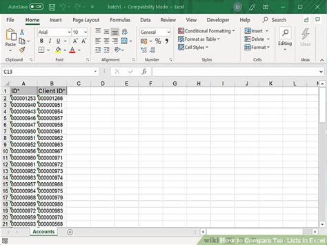 how to compare two lists in excel with pictures wikihow