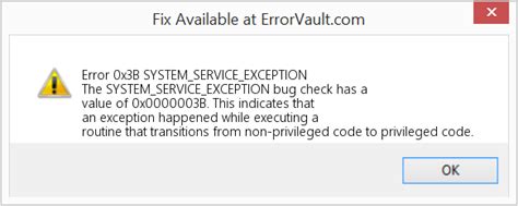 how to fix error 0x3b system service exception the system service