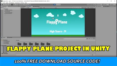 flappy plane game in unity engine free source code download youtube