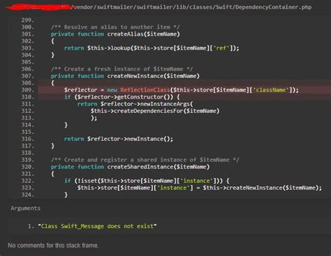 php laravel mail class swift message does not exist stack overflow
