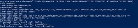 snappy sarsim terrain correction runtimeerror java lang