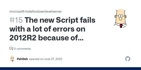 the new script fails with a lot of errors on 2012r2 because of missing
