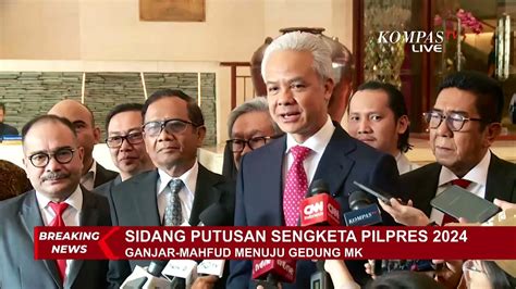 Siap Dengarkan Putusan Mk Soal Sengketa Pilpres Ganjar Saya Dan Pak