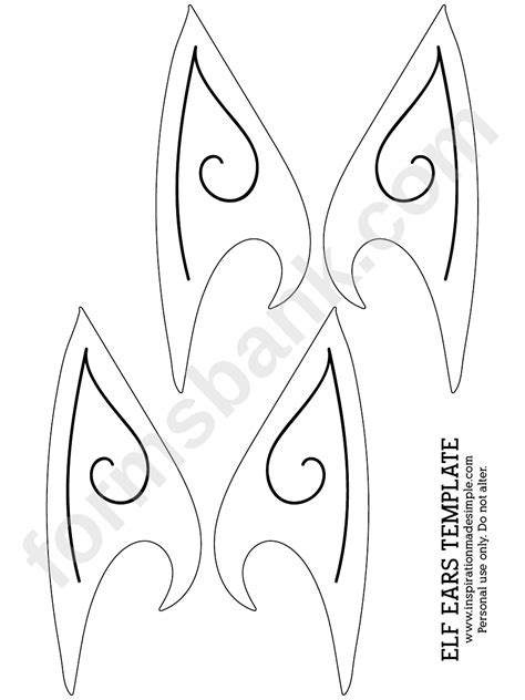 Elf Ears Template Printable Pdf Download