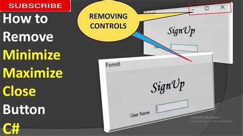 c how to remove minimize maximize close button in c form youtube