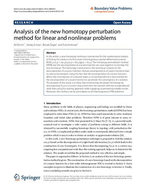Pdf Analysis Of The New Homotopy Perturbation Method For Linear And