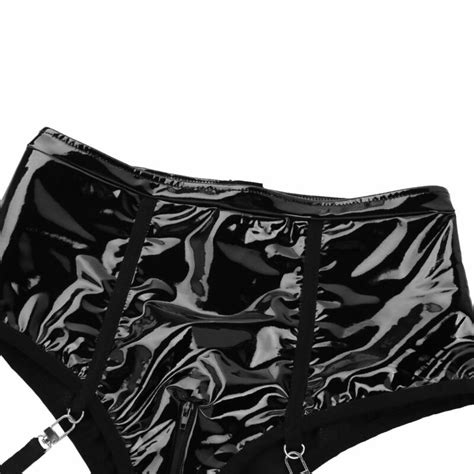 Women Wet Look Panties Briefs Underwear Lingerie Knicker Thongs Leg