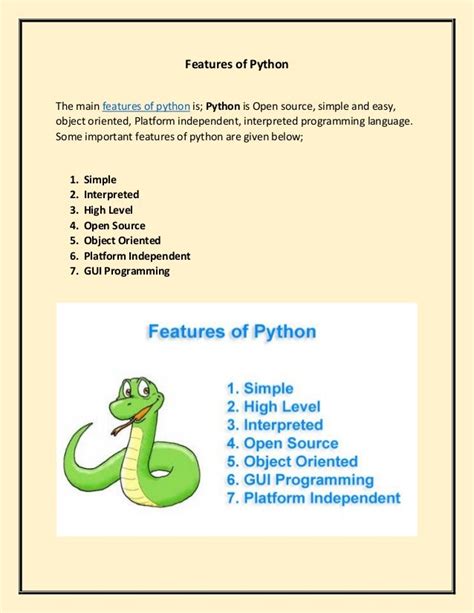 features of python main features of python python features
