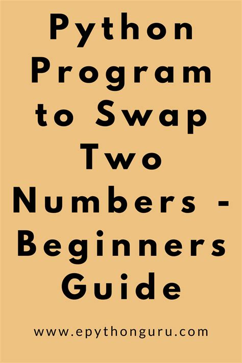 python program to swap two numbers beginners guide artofit