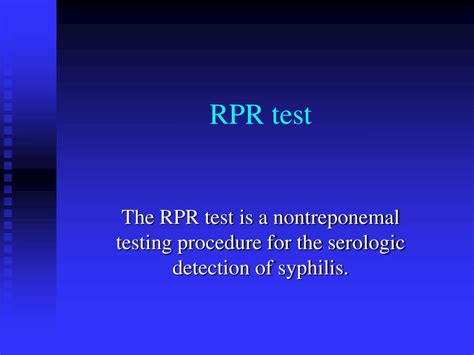 Ppt The Rapid Plasma Reagin Test And The Venereal Disease Research