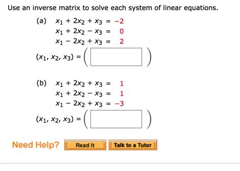 Use An Inverse Matrix To Solve The System Of Linear Equations