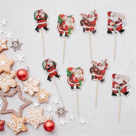 Buy 36pcs Merry Christmas Cupcake Toppers Santa Claus Cake Topper
