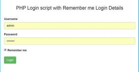 php login code with remember me login details webslesson