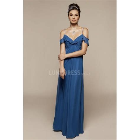 Off The Shoulder Sleeveless Chiffon A Line Floor Length Bridesmaids