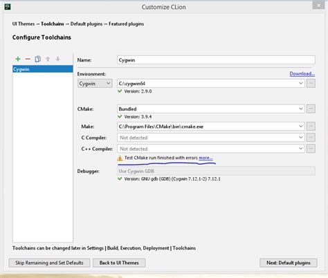 cygwin clion can t detect cmake though cmake is