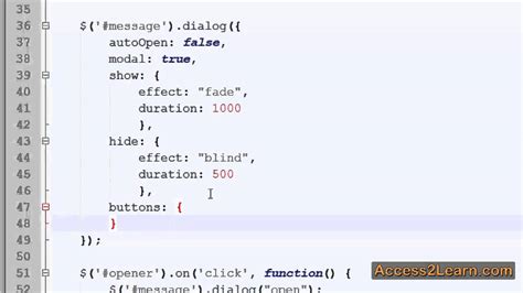 using jquery ui to create a dialog box advanced tutorial youtube