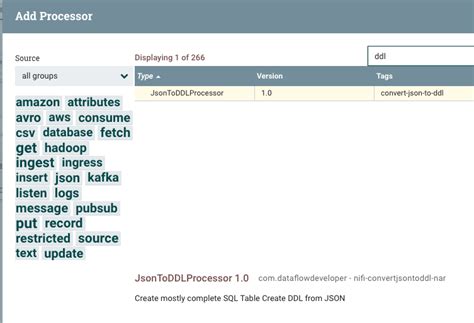 apache nifi processor building a sql ddl schema cloudera community
