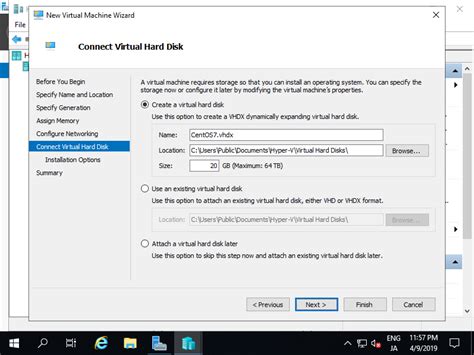 windows server 2019 hyper v create virtual machine