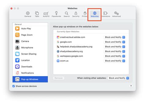 Safari Turn Off Allow Pop Ups Ssa It Helpdesk