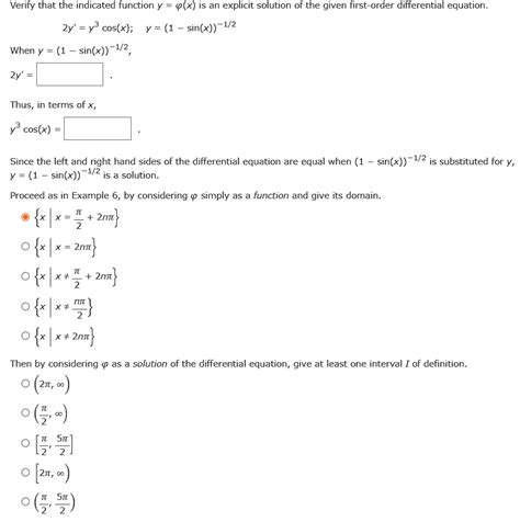 Solved Verify That The Indicated Function Y P X Is An Explicit