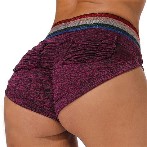 Seasum Seasum Womens High Waist Yoga Shorts With Pockets Mesh Tummy