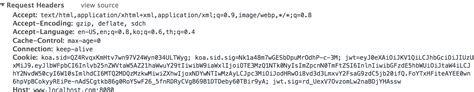 ajax cookie is undefined in koa express request