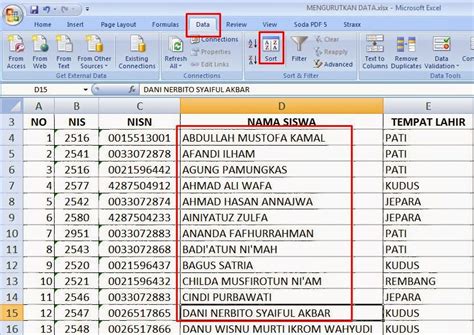 cara mengurutkan data di excel belajar word n excel my xxx hot girl