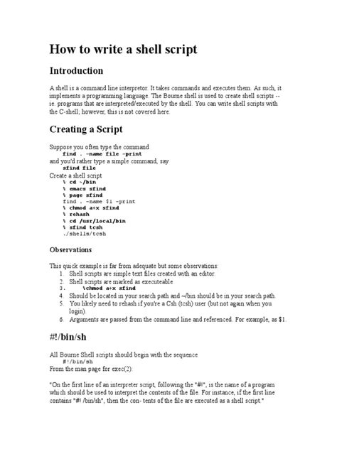 how to write a shell script command line interface