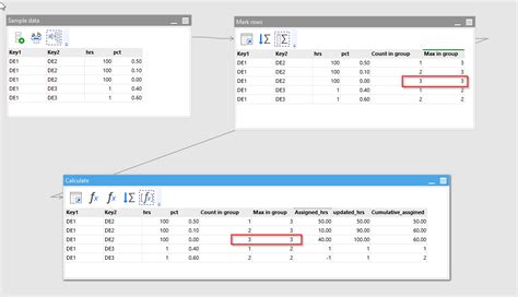 using value of column in previous row in formula in current row