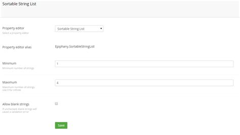 sortable string list