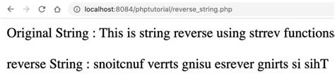 string reverse without using library function in php php reverse