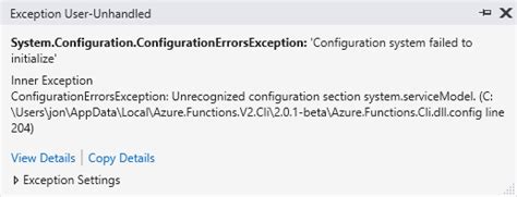 azure functions v2 now uses asp core configuration and no longer