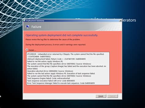 mdt sysprep and capture sequence is throwing errors anyone know why