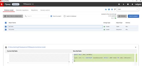 deploying different sequence objects to sql server databases using